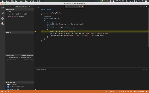 Debugging dotnet core apps using VS Code on Mac – Swaminathan Vetri